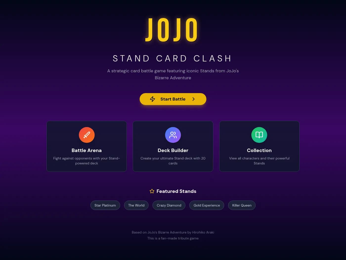 JoJo Stand Card Clash