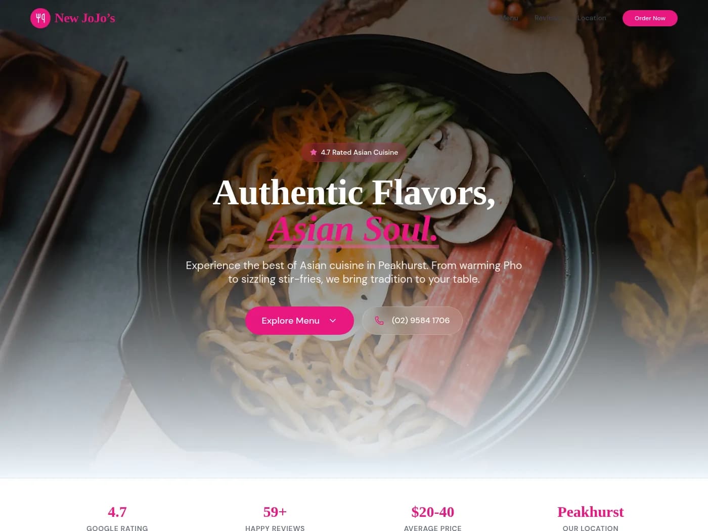 JoJo’s Digital Menu