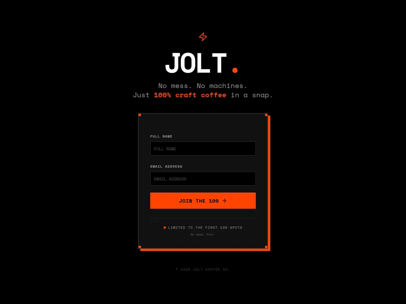 JOLT Coffee Landing