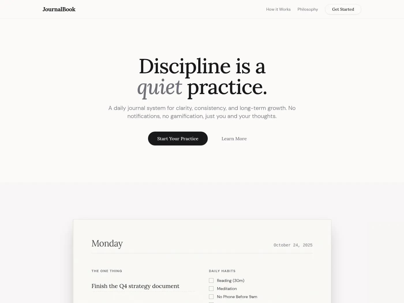 JournalBook Web Showcase