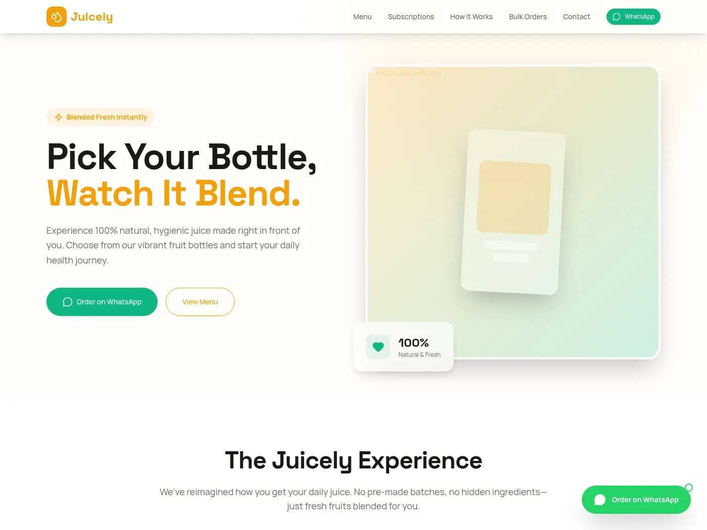 Juicely Fresh Juice Website