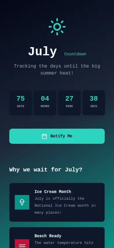 July Countdown Site