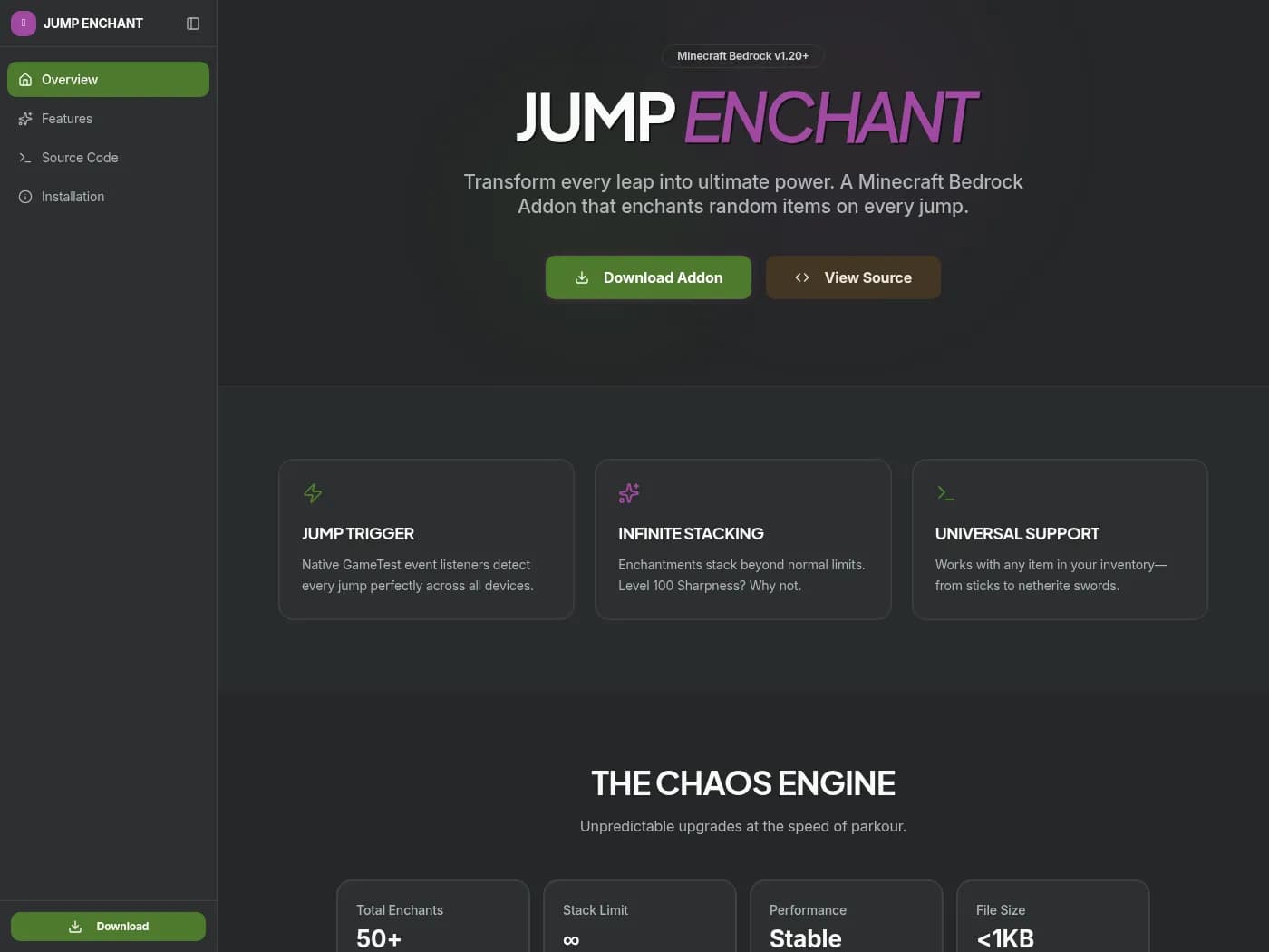 Jump Enchant Addon