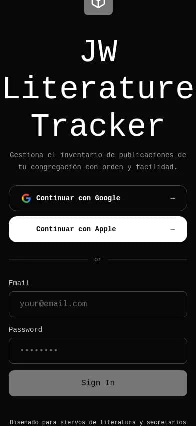 JW Literature Tracker