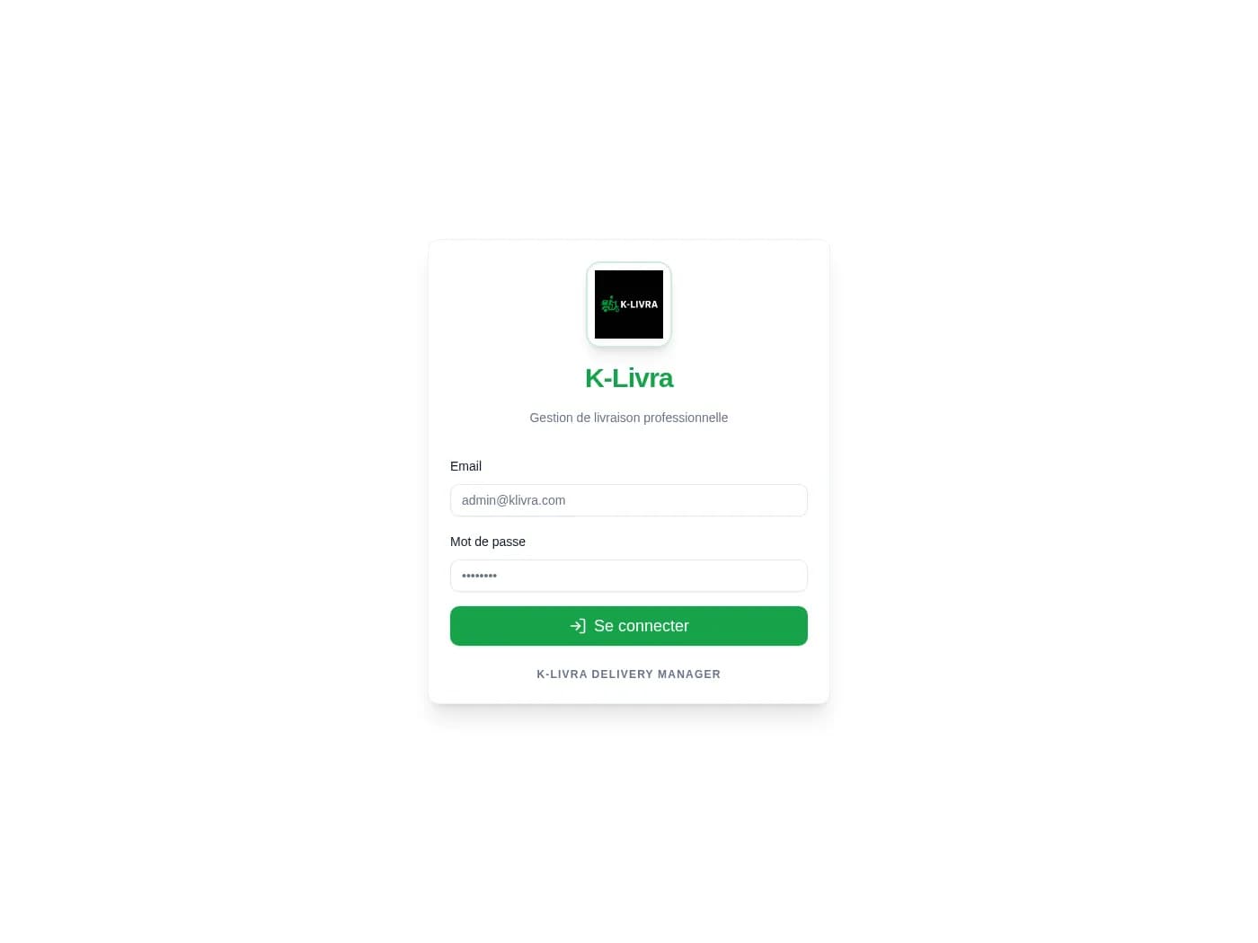 K-Livra Delivery Manager