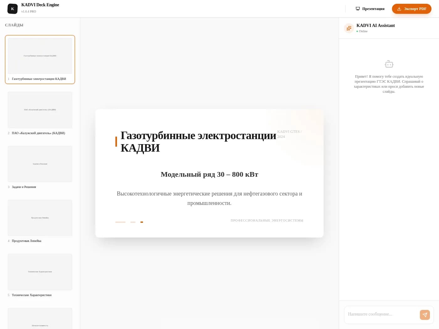 КАДВИ GTES Product Deck