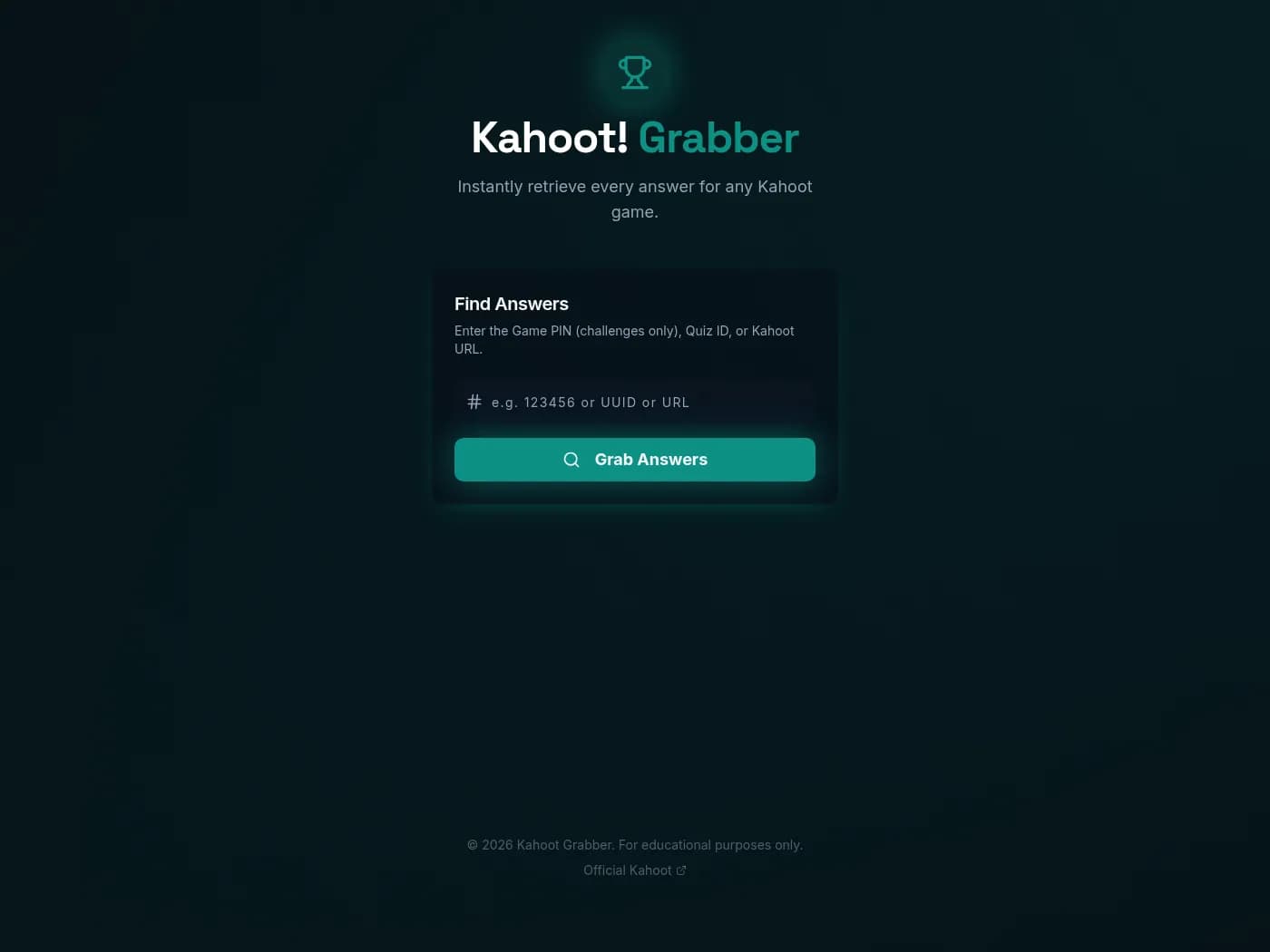 Kahoot Answer Grabber