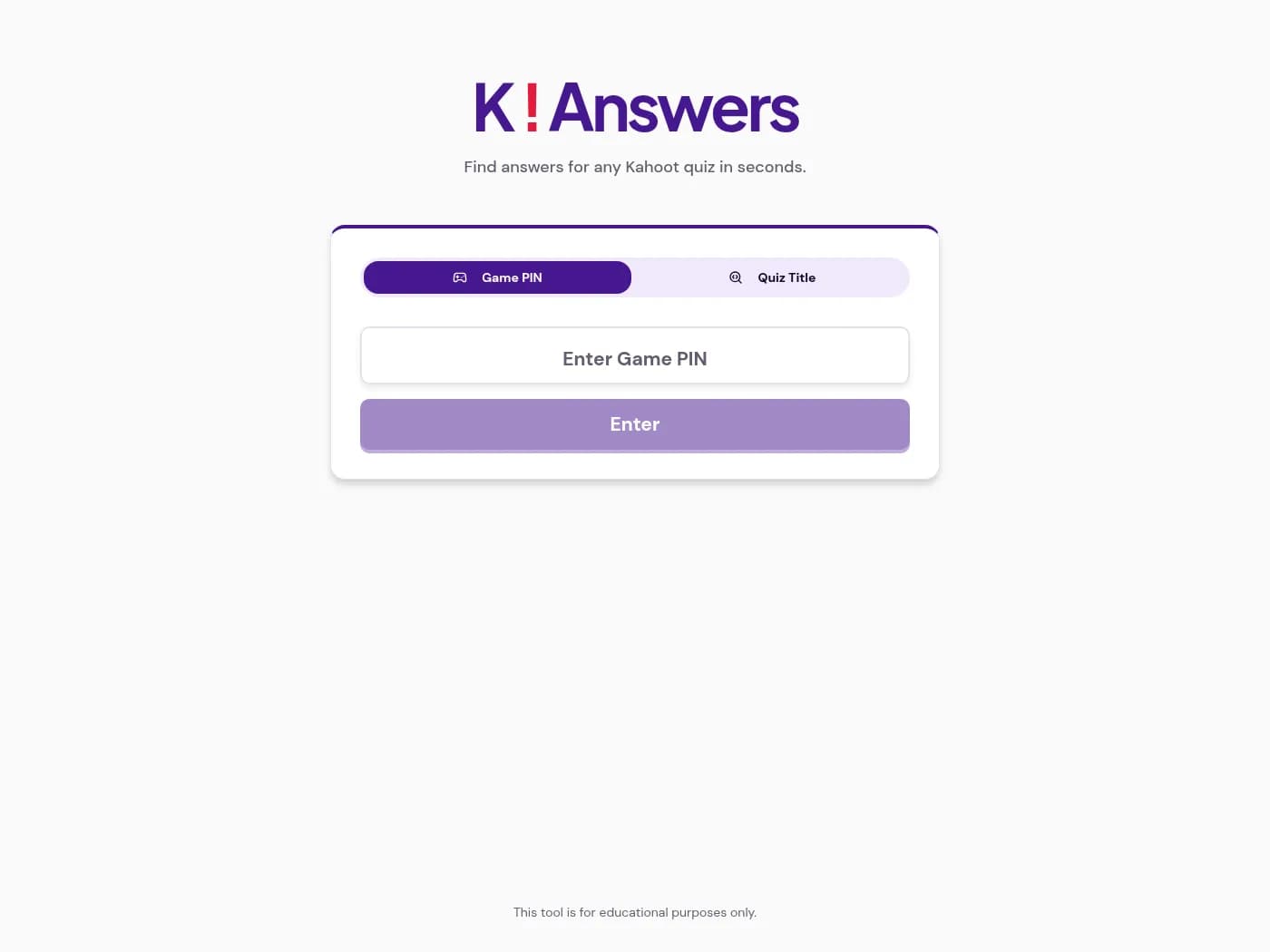 Kahoot Answer Finder