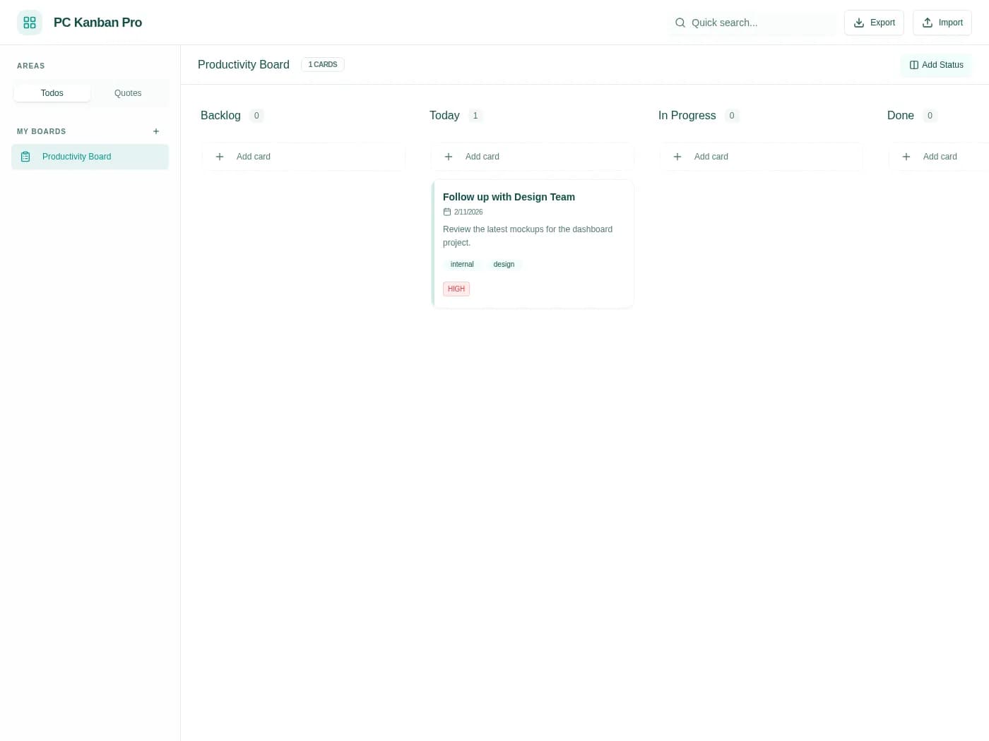 Kanban Board for PC