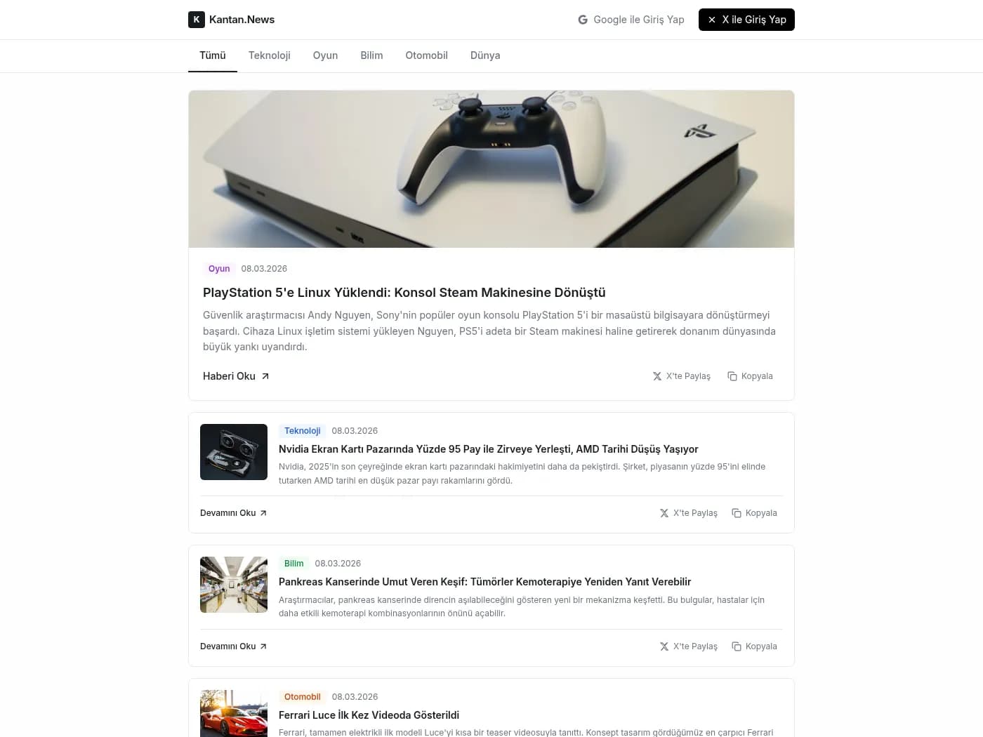 Kantan News Clone