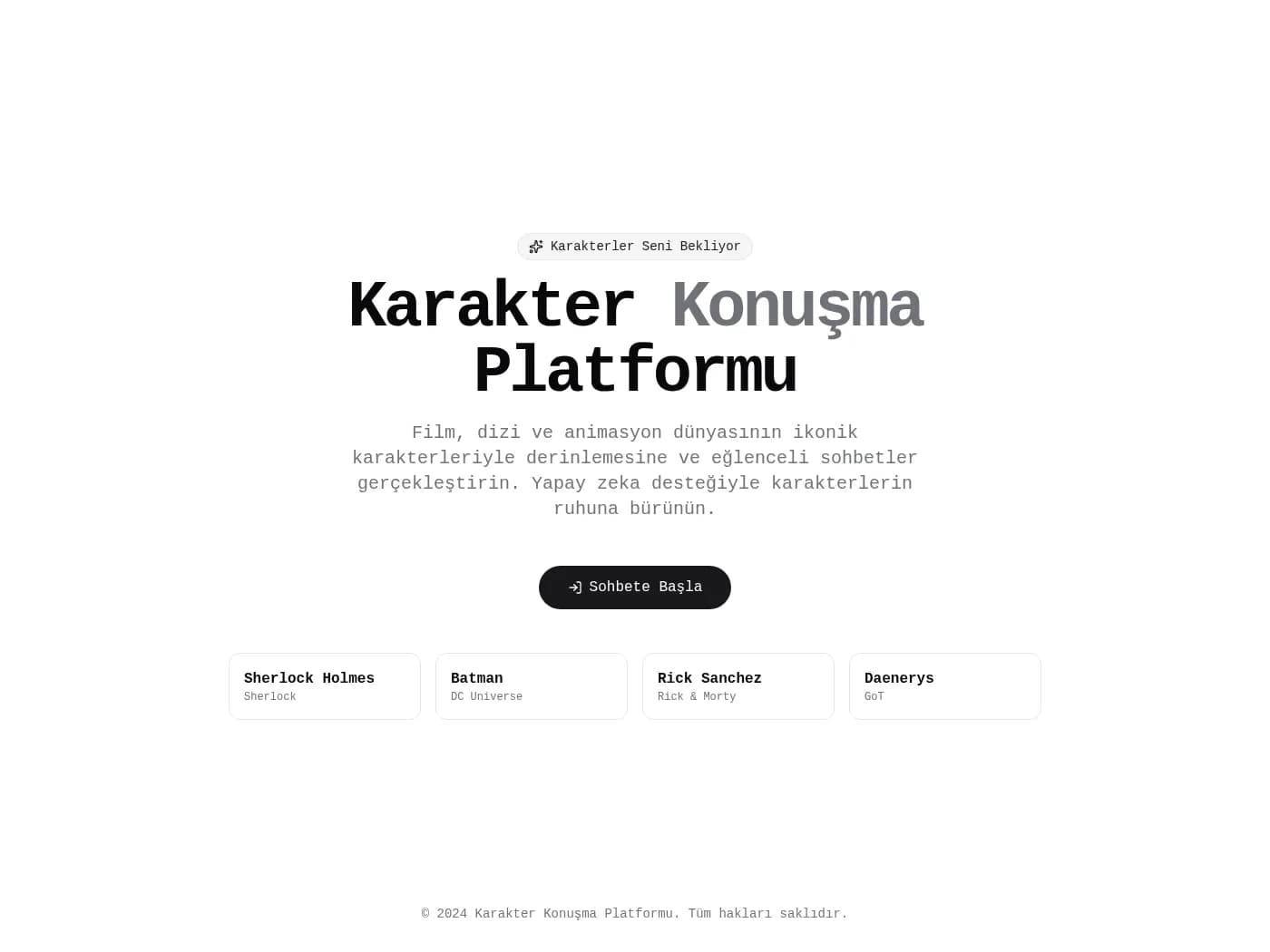 Karakter Konuşma Platformu