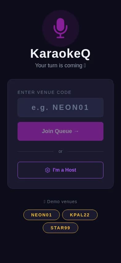 KaraokeQ Mobile Queue