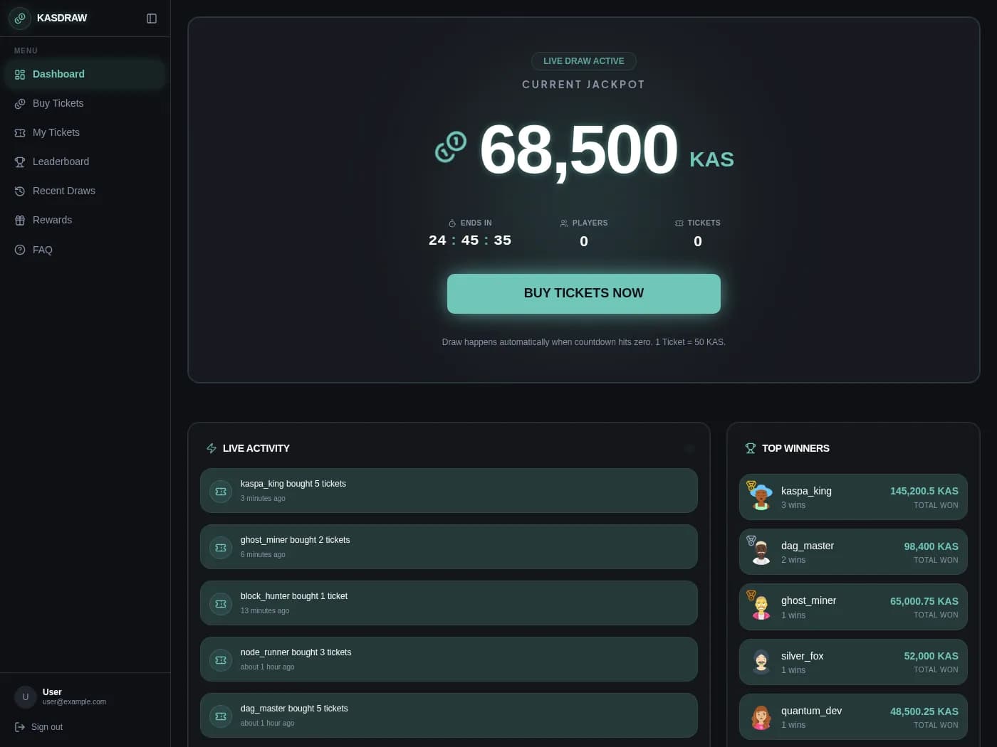 KASDRAW Jackpot Platform