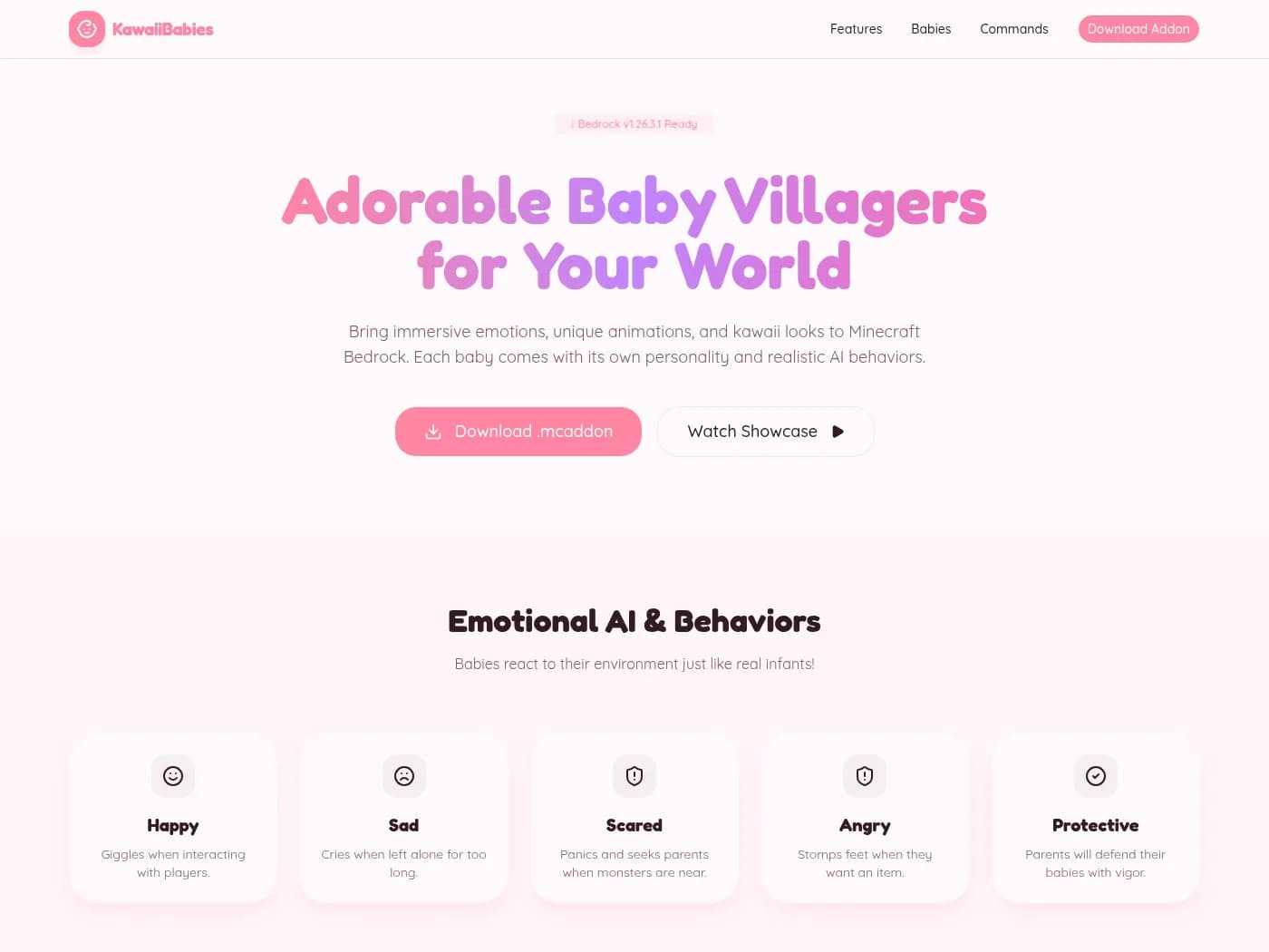Kawaii Villager Babies Addon
