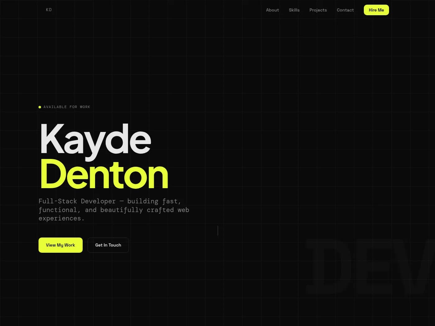 Kayde Denton CV Site