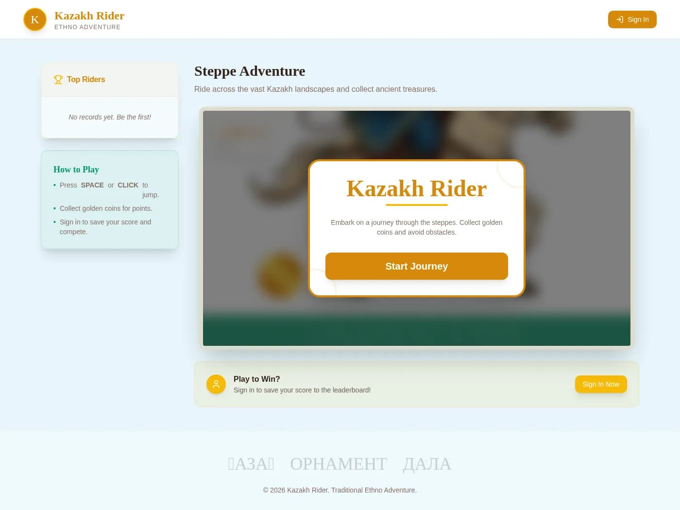 Kazakh Rider Game