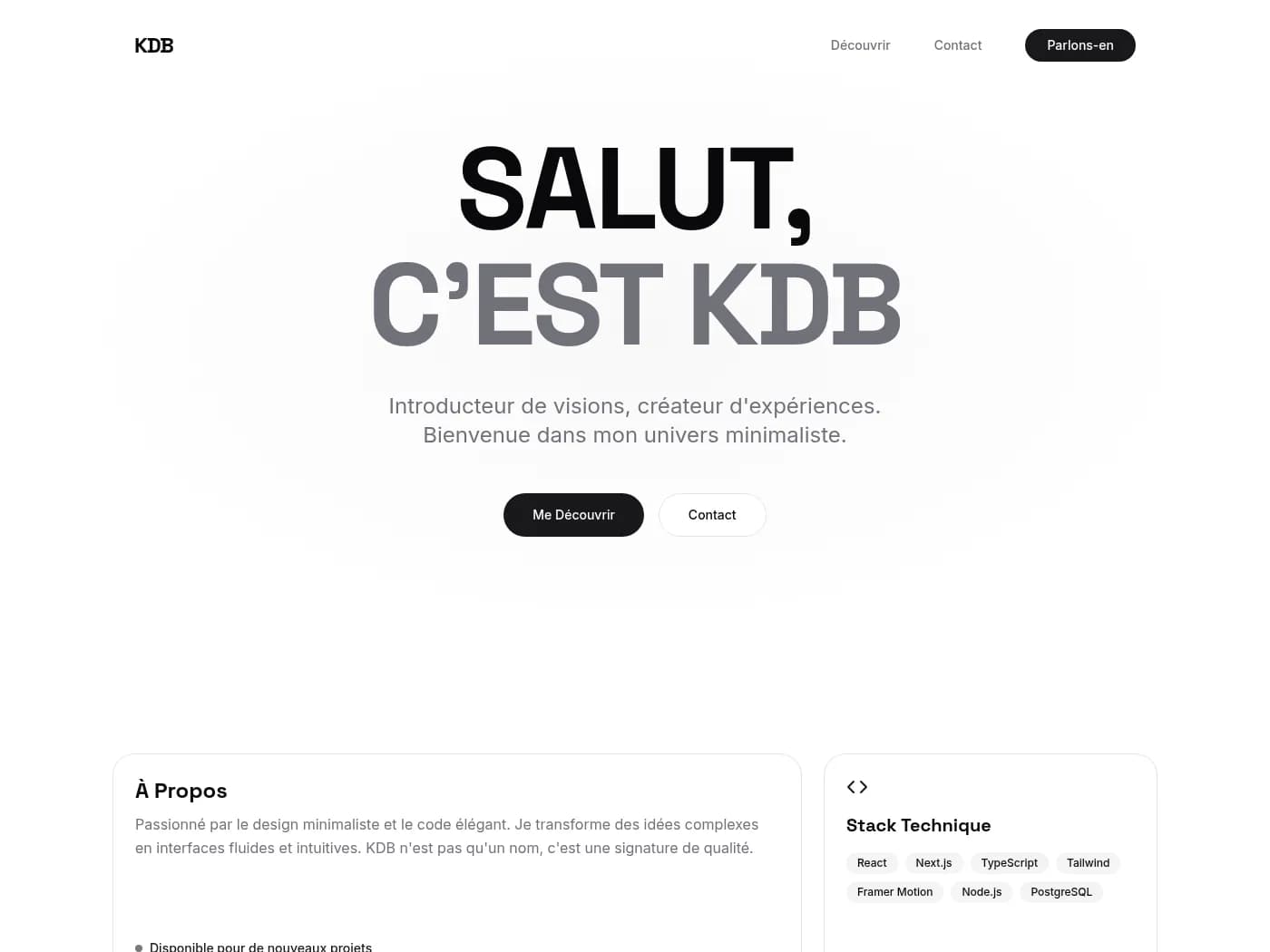 Salut KDB Intro Page