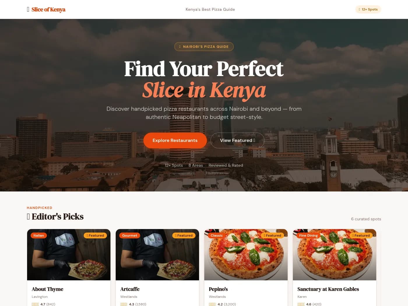 Kenya Pizza Finder
