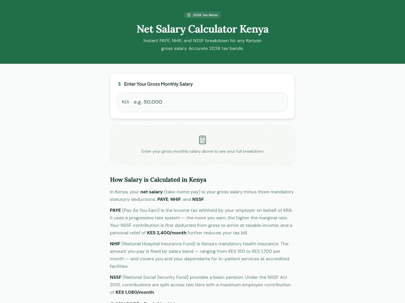 Net Salary Kenya Pro