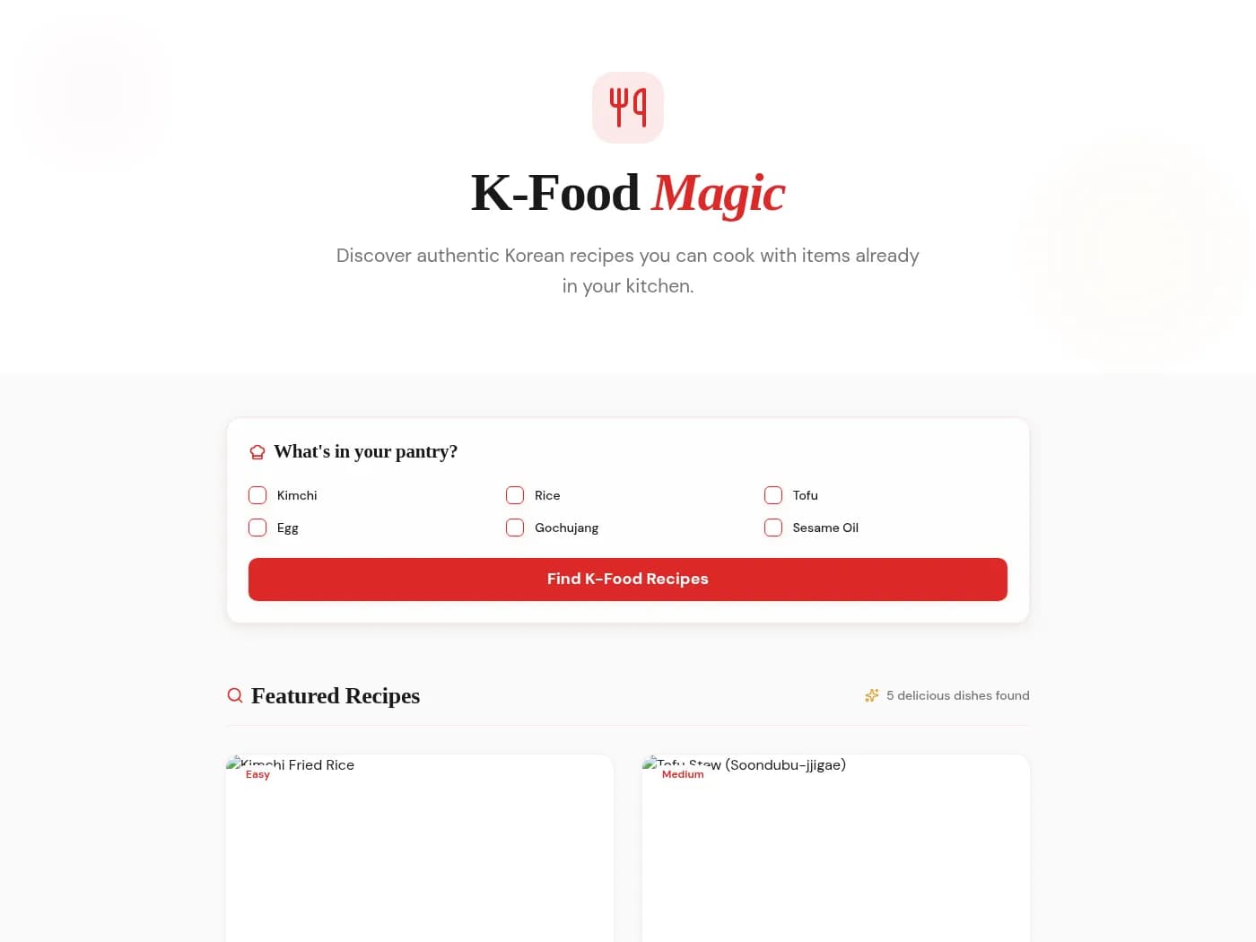 K-Food Recipe Finder
