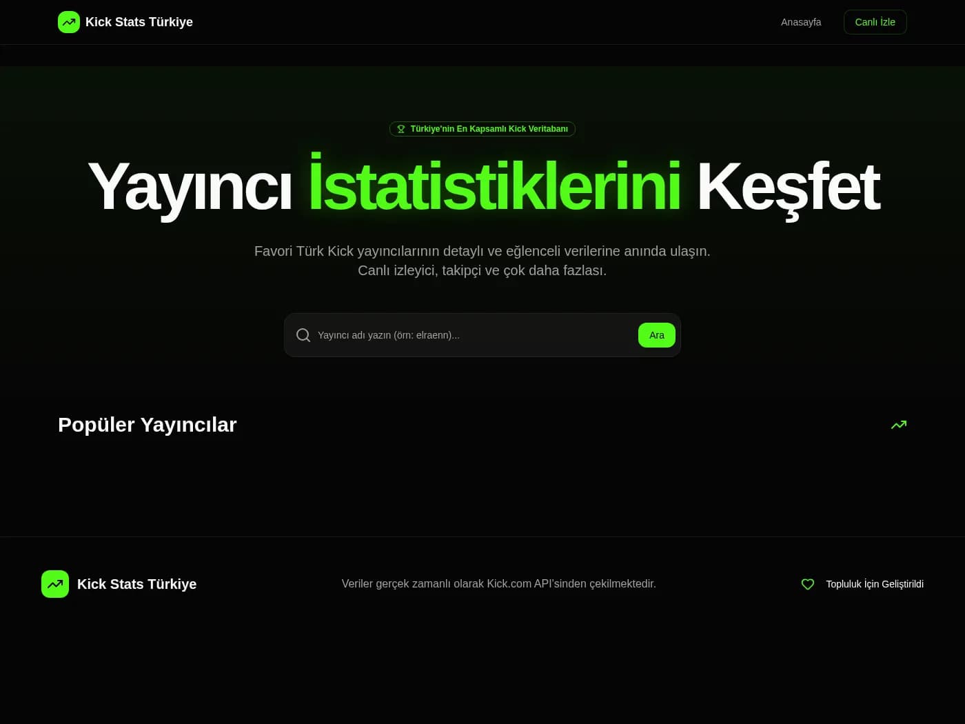 Kick Stats Türkiye