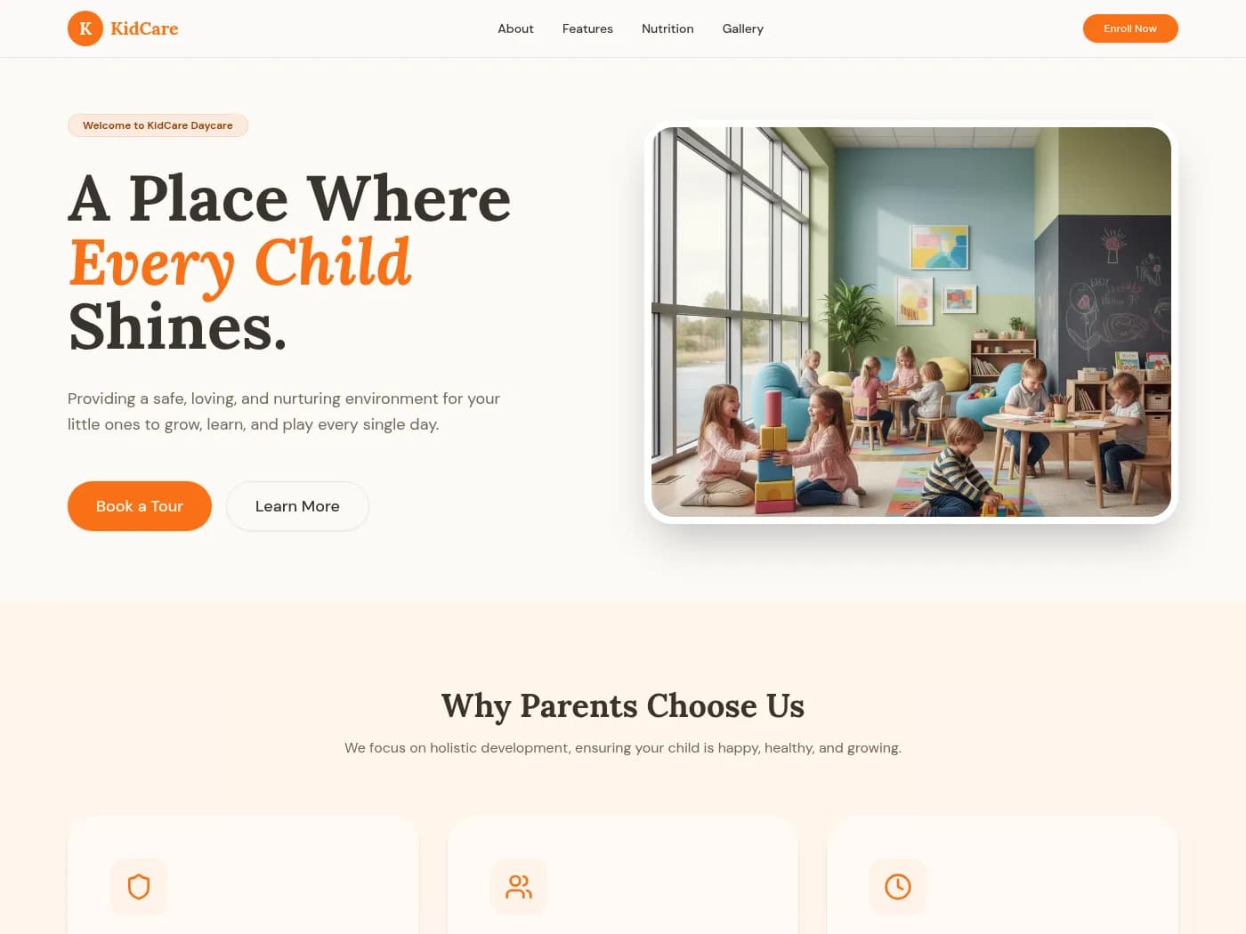 KidCare Daycare Website