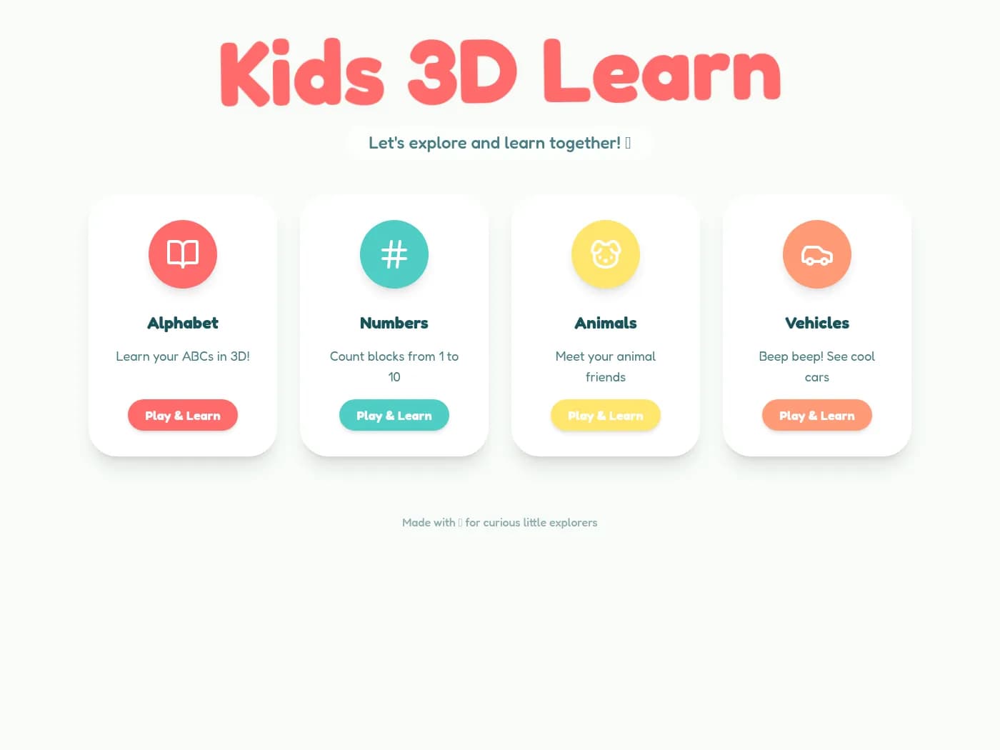 Kids 3D Learning App