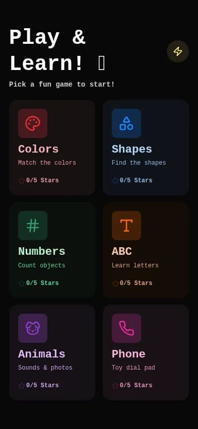 Kids Game Dashboard