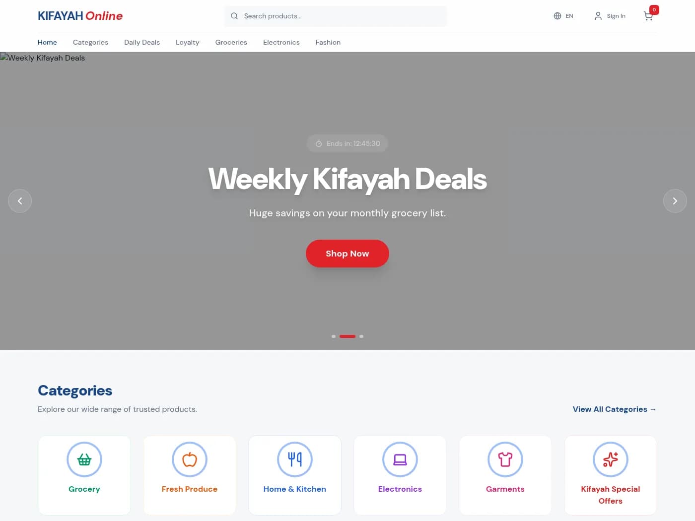 Kifayah Online Store Demo
