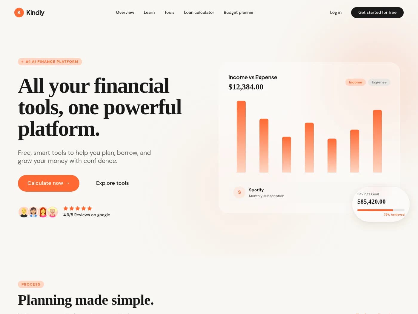 Kindly Fintech Landing
