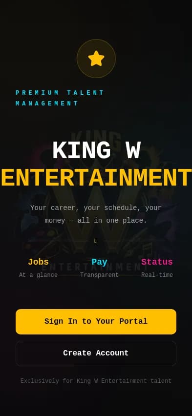King W Artist Portal