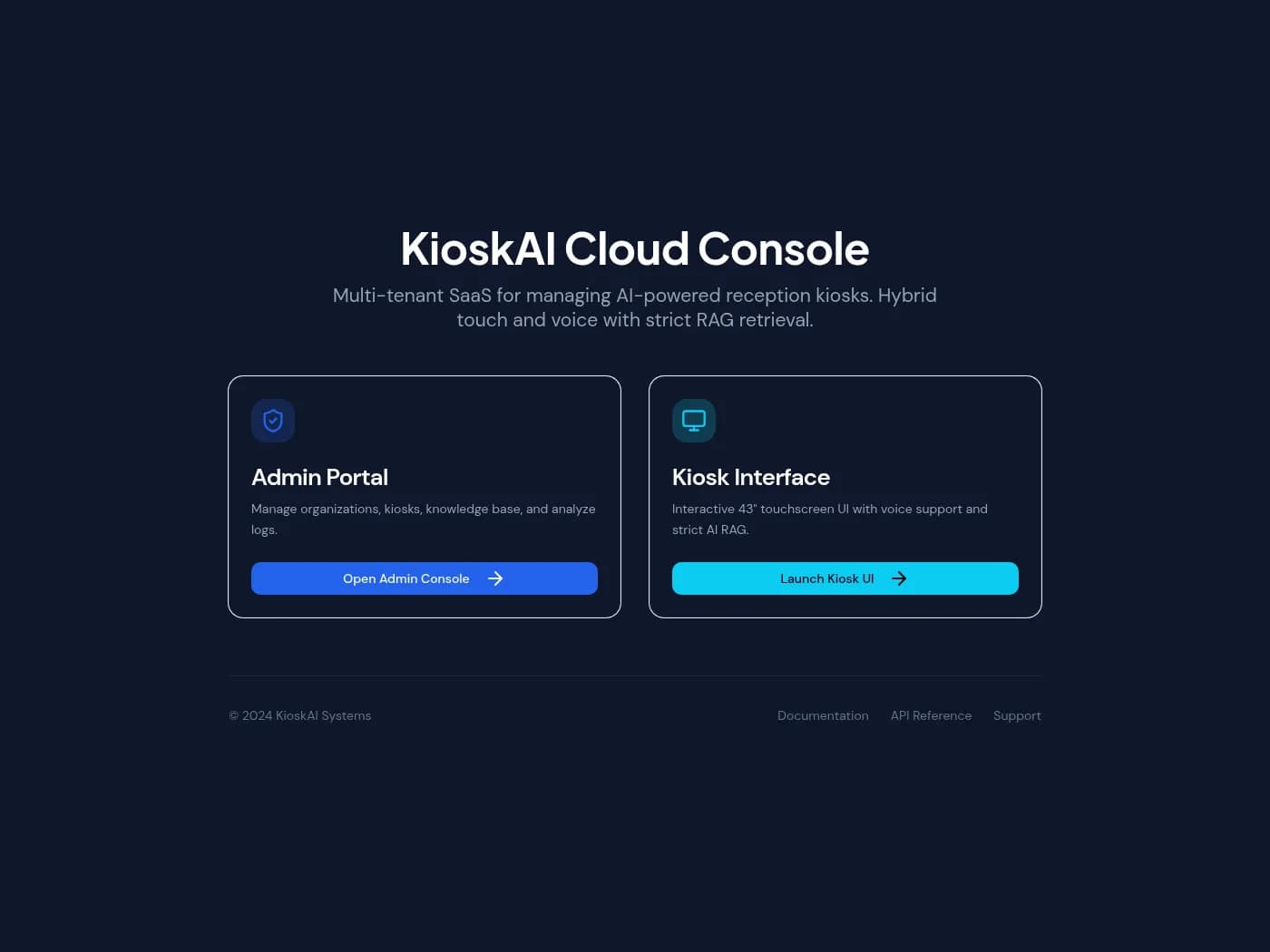 KioskAI Cloud Console