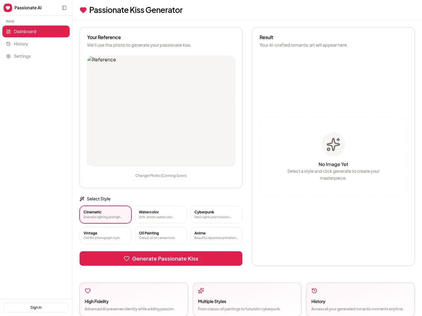Passionate Kiss Generator
