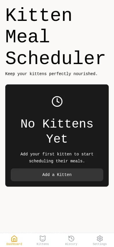 Kitten Meal Scheduler