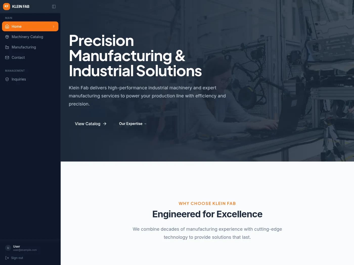 Klein Fab Machinery Site