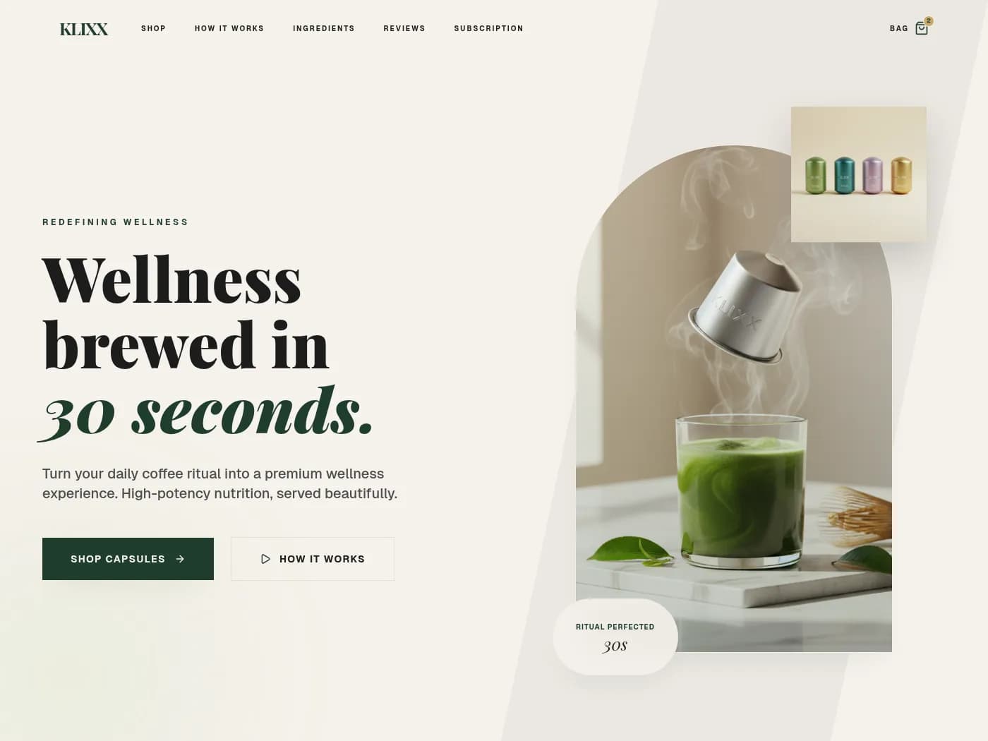KLIXX Wellness Homepage