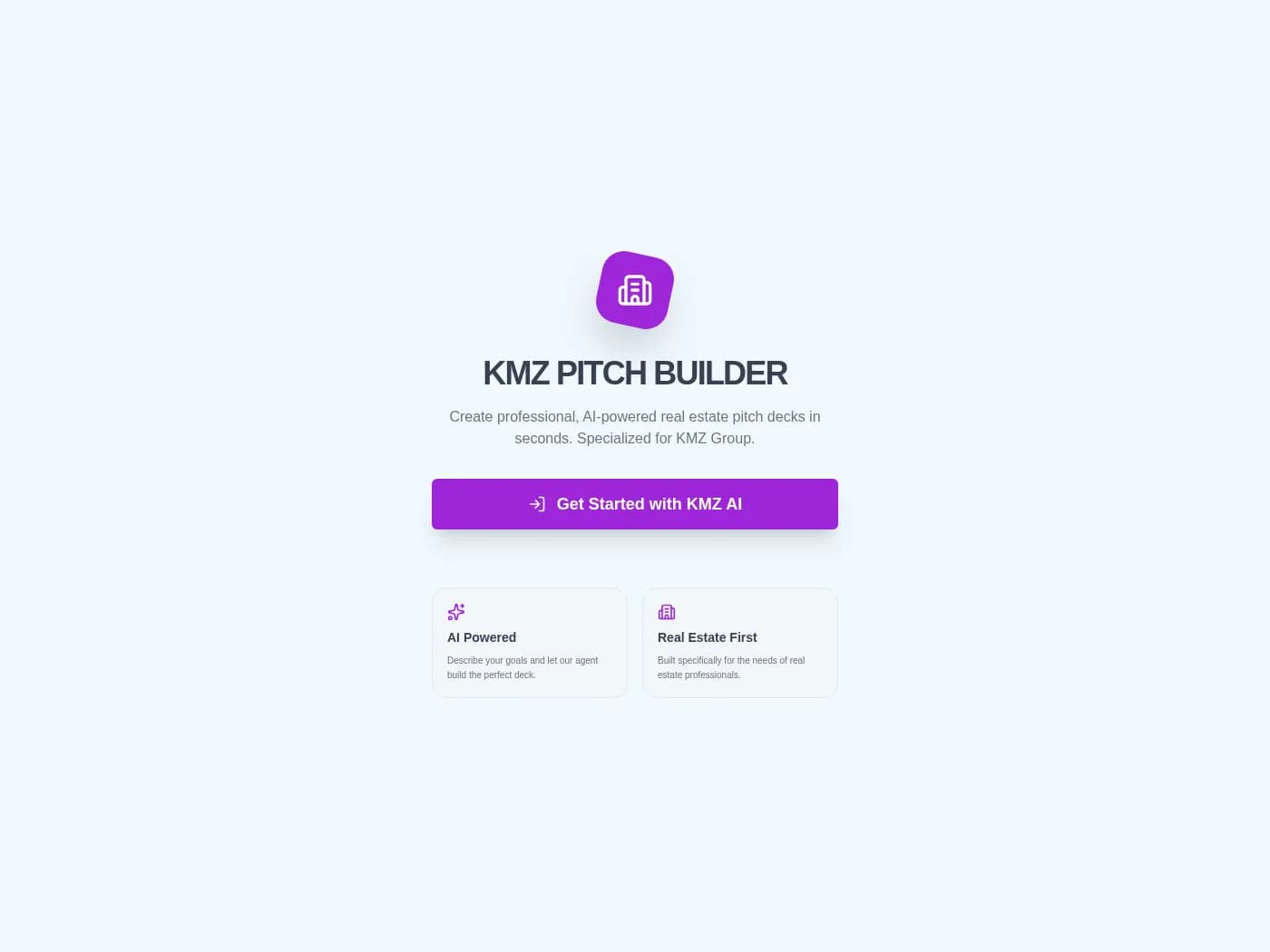 KMZ Real Estate Pitch Deck