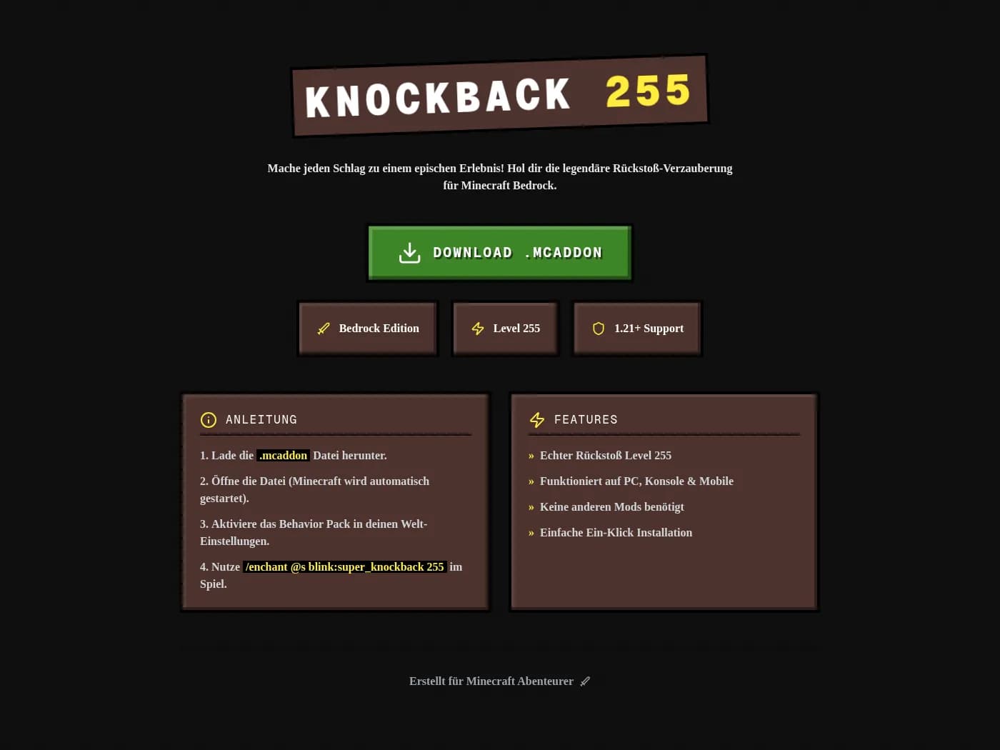 KnockBack 255 MCAddon