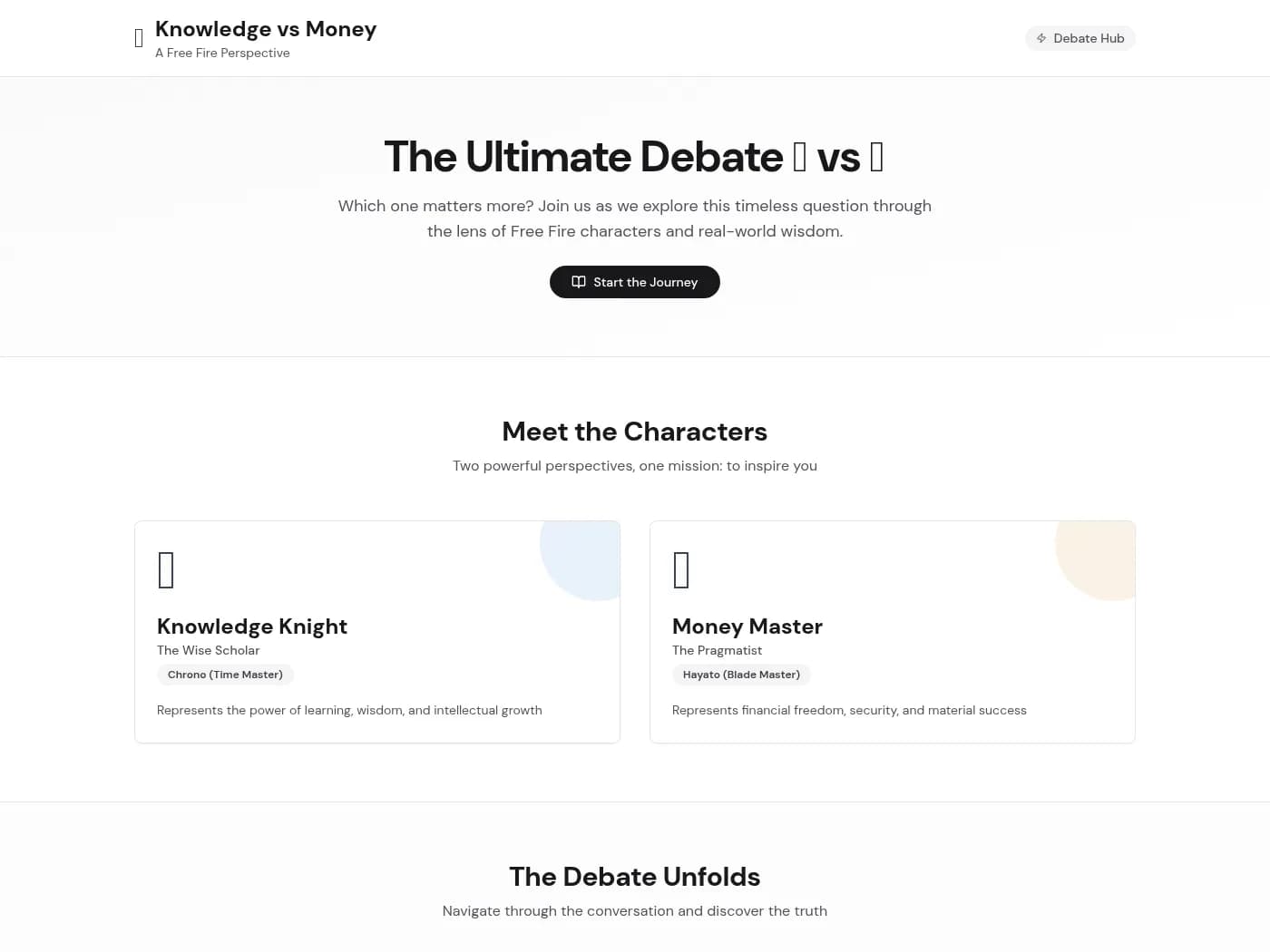 Knowledge vs Money Hub