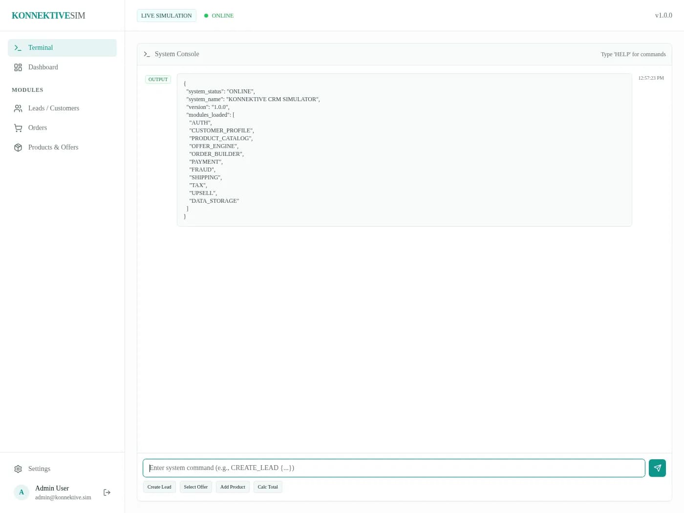 Konnektive CRM Simulator