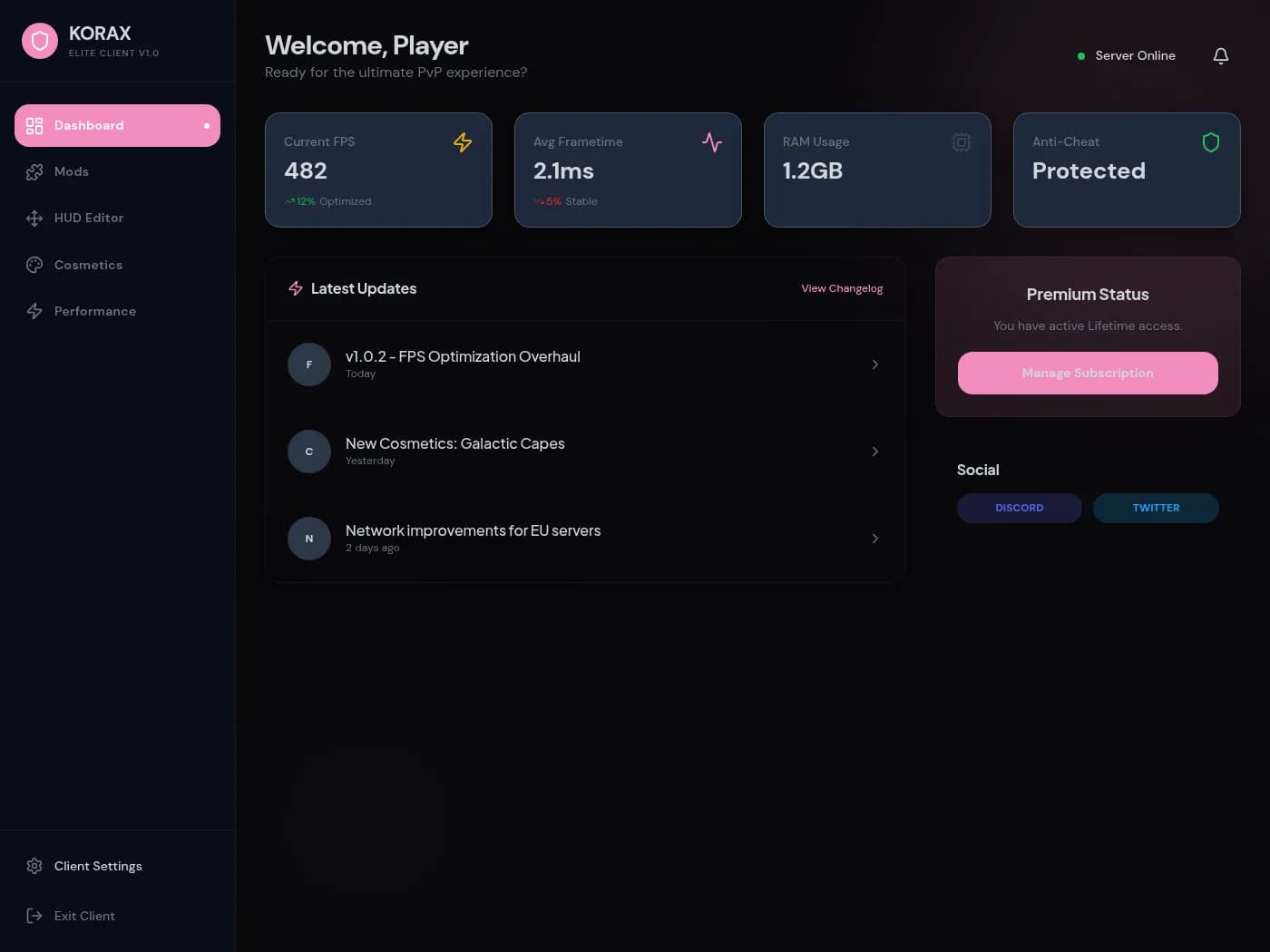 Korax Minecraft Client