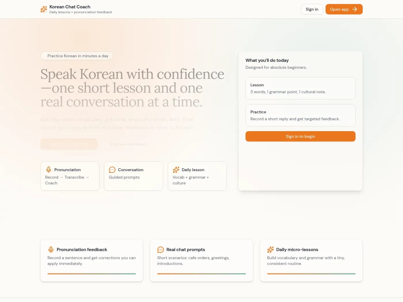 Korean Chat Coach