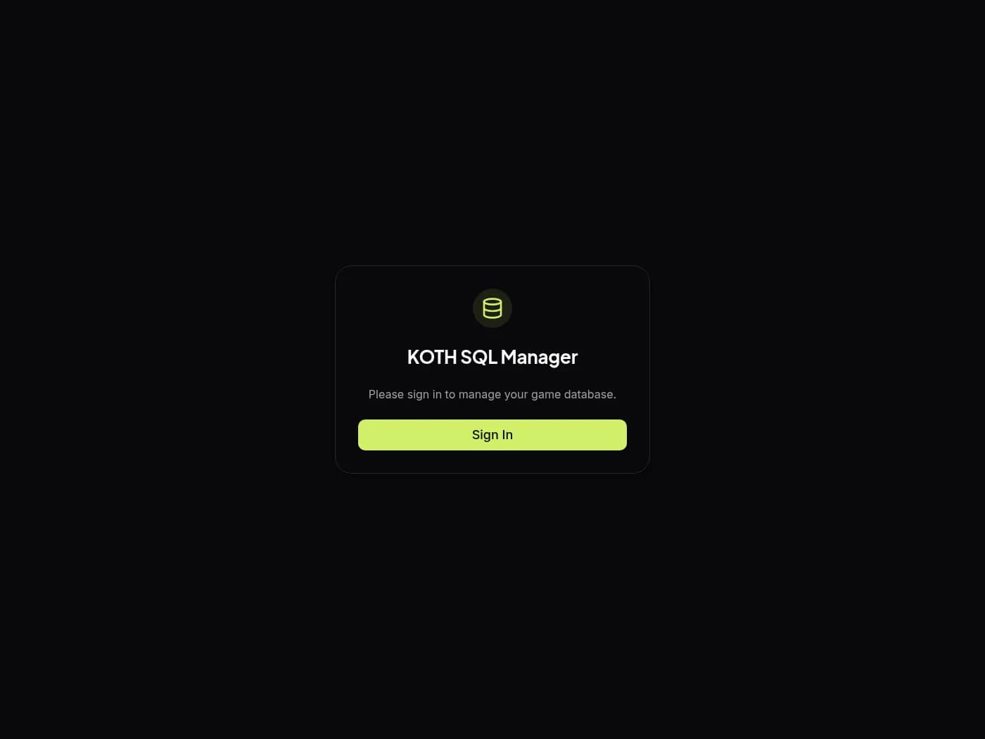 KOTH SQL Manager