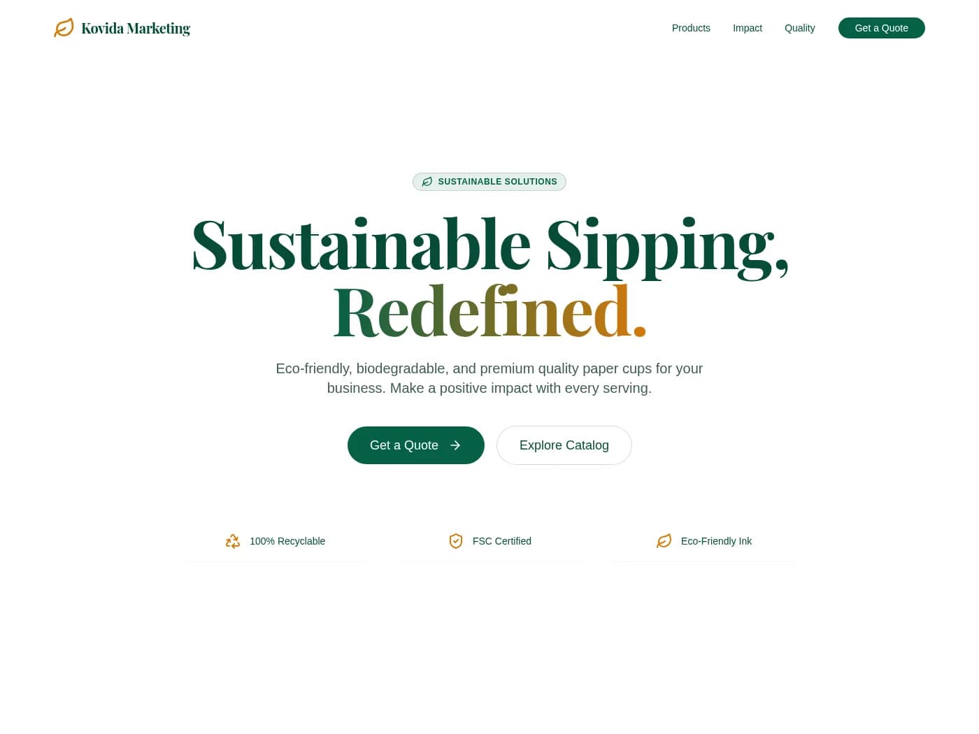 Kovida Eco Cup Showcase