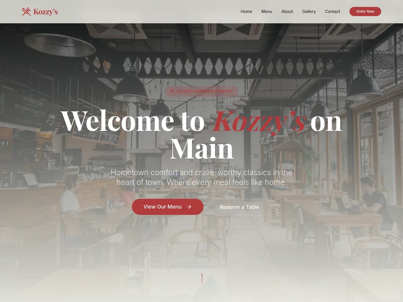 Kozzy’s on Main Website