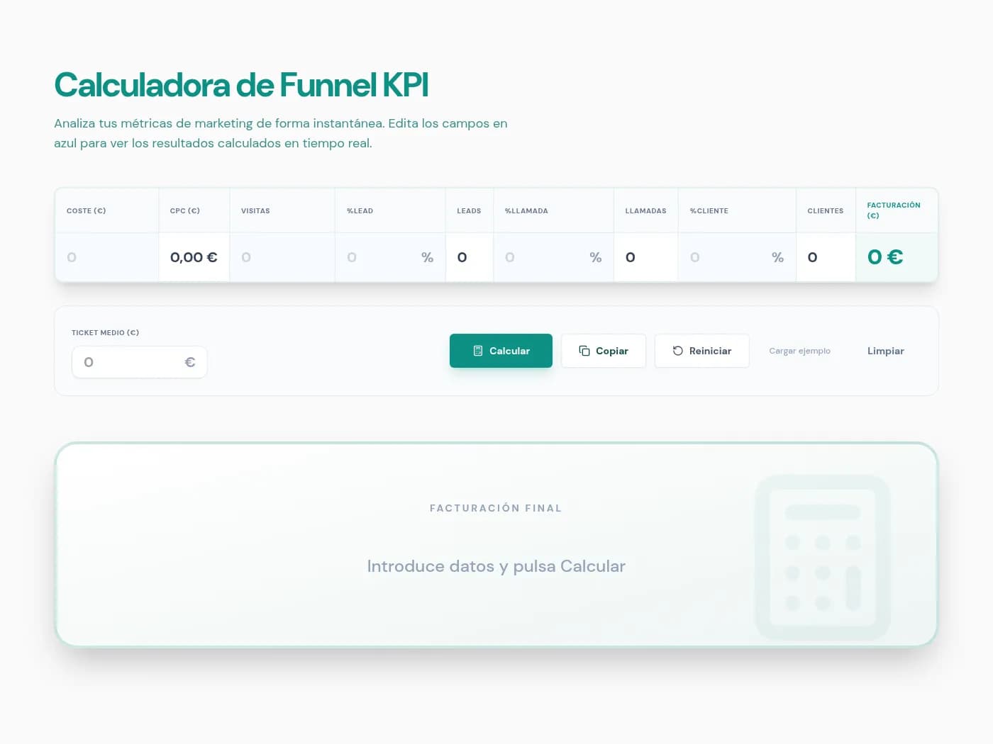 KPI Funnel Calculator ES