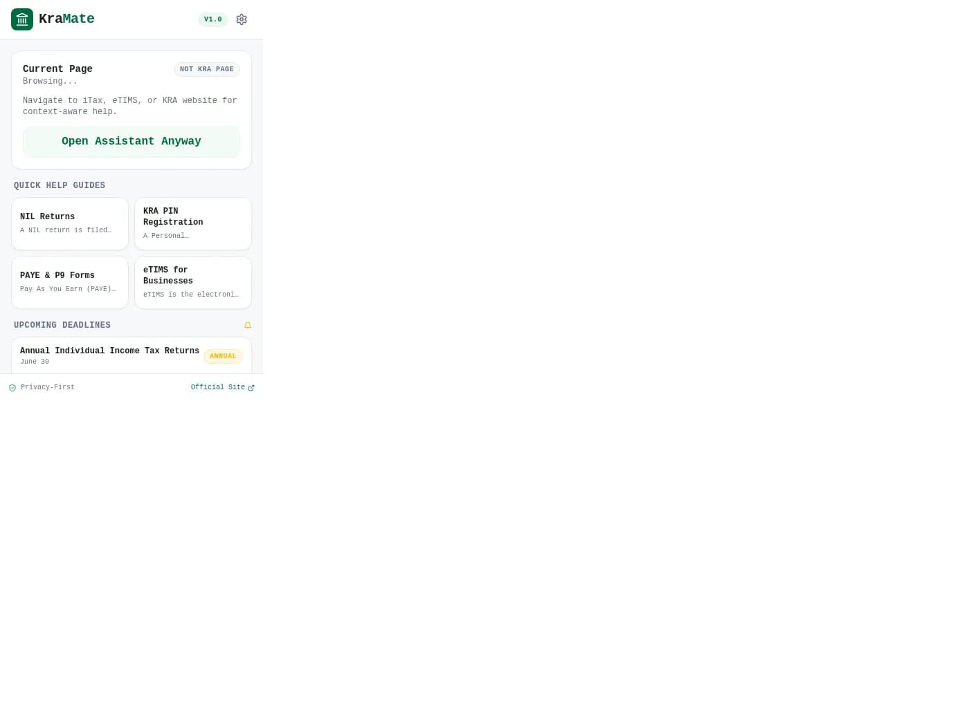 KraMate Browser Assistant