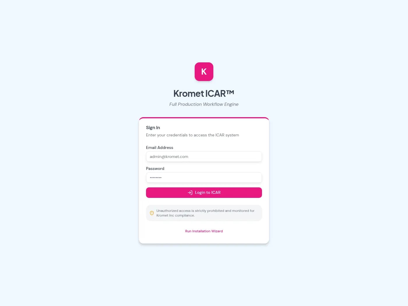 Kromet ICAR Workflow Engine