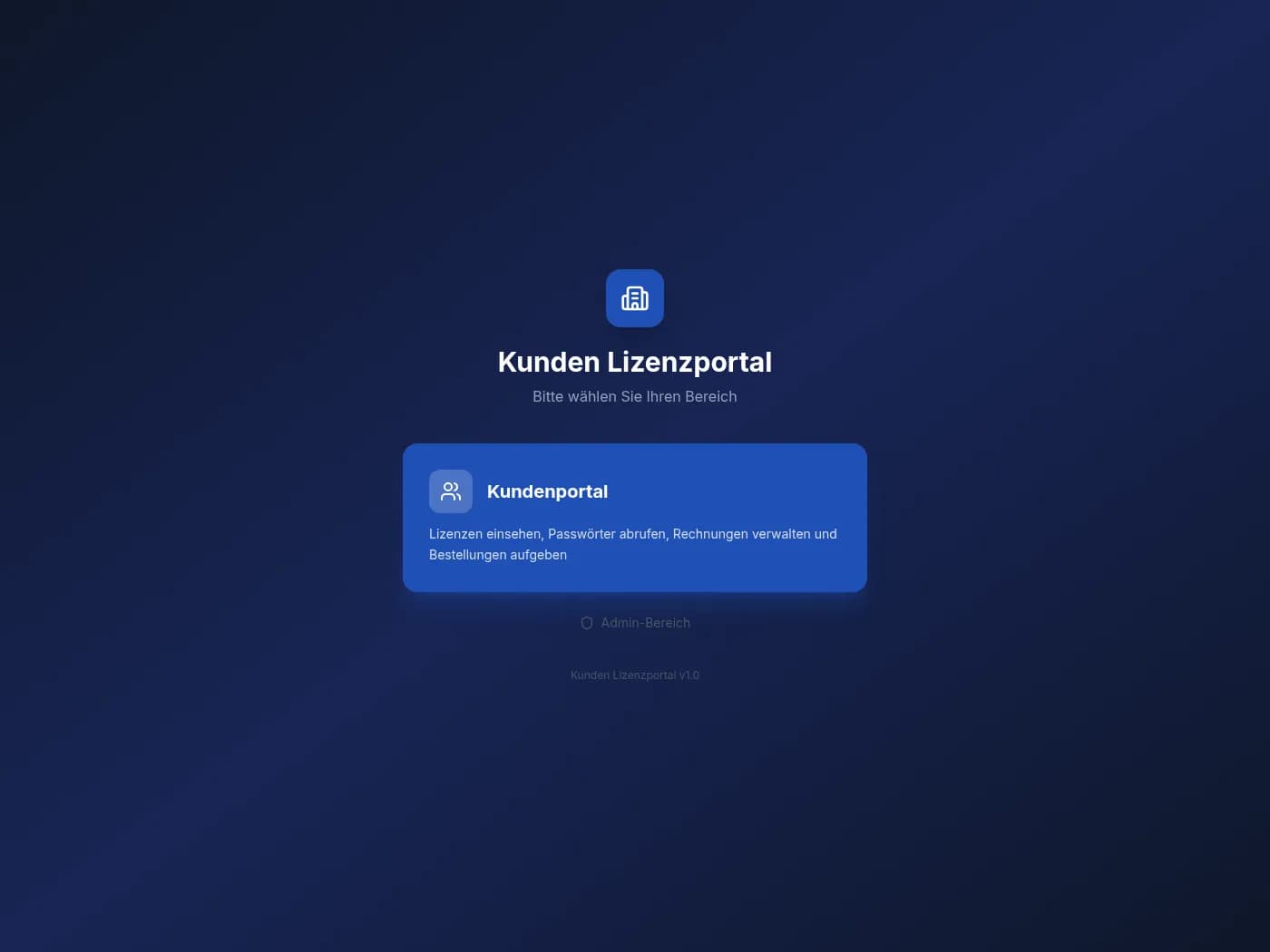 Kunden Lizenzportal