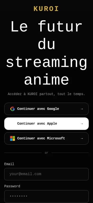 Kuroi Streaming App